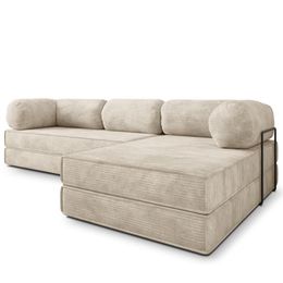 Masseno Ecksofa, Creme, Textil, 4-Sitzer, L-Form, 270x160 cm, Wohnzimmer, Sofas & Couches, Wohnlandschaften, Ecksofas