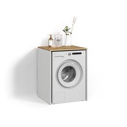 Livinity&reg; Waschmaschinenschrank, Wei&szlig;, Eiche Artisan, Holzwerkstoff, Rechteckig, 68x88.2x60 cm, Waschk&uuml;che, Waschmaschinenschrank
