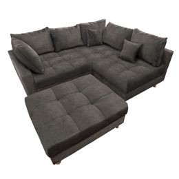 Riess Ambiente riess-ambiente Wohnlandschaft, Grau, Textil, L-Form, 220x85x190 cm, Wohnzimmer, Sofas & Couches, Wohnlandschaften, Wohnlandschaft U-Form