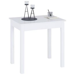 Milino Esstisch, Wei&szlig;, Holzwerkstoff, quadratisch, eckig, 75x76x55 cm, in verschiedenen Holzdekoren erh&auml;ltlich, Esszimmer, Tische, Esstische, Esstische quadratisch