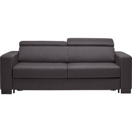 Novel Schlafsofa Ariella, Dunkelgrau, Holz, Buche, massiv, Uni, 3-Sitzer, 222x83x104 cm, Liegefunktion, R&uuml;cken echt, Kinderzimmer & Jugendzimmer, Jugendm&ouml;bel, Jugendsofas