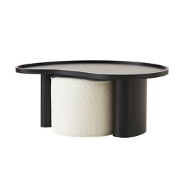 H&ouml;ffner Selection Couchtisch mit Hocker Aditi &brvbar; schwarz &brvbar; Ma&szlig;e (cm): B: 76,2 H: 42