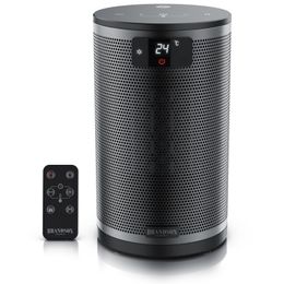 Brandson Keramikheizl&uuml;fter 1500 W, ECO-Modus, Thermostat, Timer, Fernbedienung, LED-Display und Oszillation, schwarz/silber