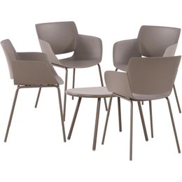 CLP Sitzgruppe Velvena I Outdoor-Set aus Tisch Velva und St&uuml;hlen Alpena I wetterfest und UV-best&auml;ndig I Gartenm&ouml;bel