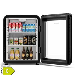 Klarstein Audrey Evo Getr&auml;nkek&uuml;hlschrank Retro-Design Glast&uuml;r 65 L EEK C Schwarz 68 Liter