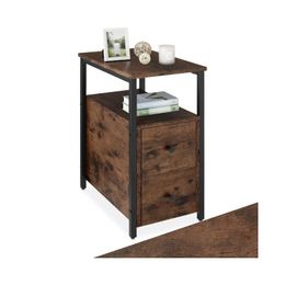 TecTake&reg; Nachttisch, Industrial Style, 2 Ablagen und 2 Schubladen, 30 x 49,5 x 61,5 cm