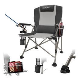 24MOVE&reg; Campingstuhl Anglerstuhl Klappstuhl faltbar Camping inkl. Tragetasche, bis 150kg belastbar, grau