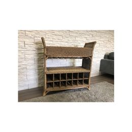 Sedex Sedex Faunus Weinregal aus Rattan &ndash; Flaschenregal f&uuml;r ca. 21 Weinflaschen mit Glashalter