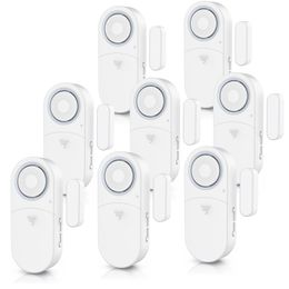 BEARWARE 8x Fensteralarm 120 dB, T&uuml;r- & Fenster-Sensor, Einbruchschutz, Alarmanlage, mit Batterien
