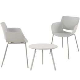 CLP Sitzgruppe Minota f&uuml;r den Garten I Set aus Tisch Minot und St&uuml;hlen Alpena I Outdoor-Set wetterfest und UV-best&auml;ndig I Gartenm&ouml;bel
