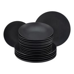 Creatable 23195 Serie Soft Touch Black 18-tlg Geschirrset f&uuml;r 6 Personen