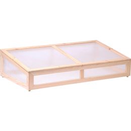 Dobar Fr&uuml;hbeet-Aufsatz f&uuml;r Hochbeete mit Holzrahmen und Polycarbonat-W&auml;nden, 128 x 67 x 31,5 cm, Kiefer