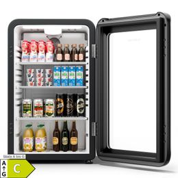 Klarstein Audrey Evo Getr&auml;nkek&uuml;hlschrank Retro-Design Glast&uuml;r 95 L EEK C Schwarz 93_ltr