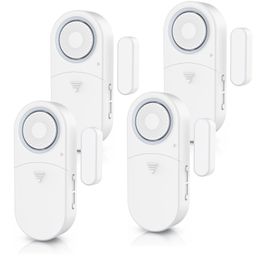 BEARWARE 4x Fensteralarm 120 dB, T&uuml;r- & Fenster-Sensor, Einbruchschutz, Alarmanlage, mit Batterien