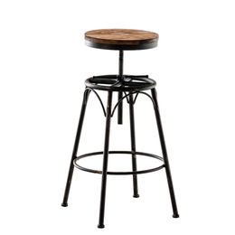 TPFLiving Barhocker Bean Holzsitz Gestell Bronze