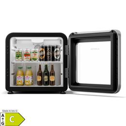 Klarstein Audrey Evo Getr&auml;nkek&uuml;hlschrank Retro-Design Glast&uuml;r 45 L EEK C Silber 46 Liter