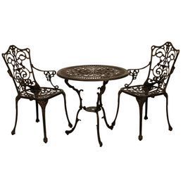 DEGAMO Bistroset Jugendstil 3-teilig, Aluguss bronze antik