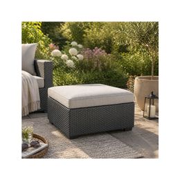 Allibert Salta Hocker mit Sand Kissen Stilvoller Gartenhocker in Rattanoptik Final Sale