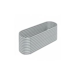 Hochbeet Stahl Oval - M - 240(L) x 80(W) x 80 (H) - Silber