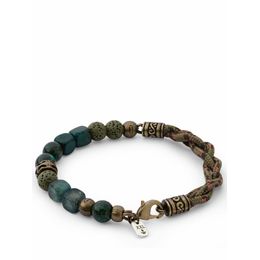Mey & Edlich Mey & Edlich Herren Urgestein-Armband Gr&uuml;n Kordel: Nylon