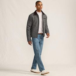 LANDS' END Wollmix-Jacke f&uuml;r Herren, Herren, size: regular, Schwarz, Wolle/Polyester/Polyester-Mischung, by Lands' End