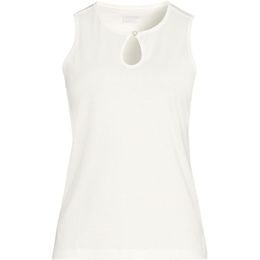 LANDS' END Supima-Top mit Keyhole-Ausschnitt f&uuml;r Damen, Damen, size: regular, Elfenbein, Baumwolle, by Lands' End