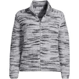 LANDS' END Strick-Cardigan mit Rei&szlig;verschluss f&uuml;r Damen, Damen, size: regular, Grau, Wolle/Polyester/Nylon, by Lands' End