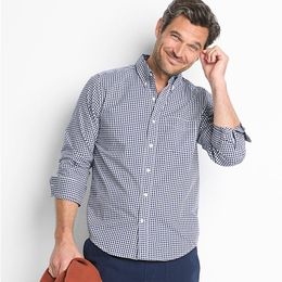 LANDS' END Leichtes Popelinhemd f&uuml;r Herren, Classic fit, Herren, size: regular, Blau, Baumwolle, by Lands' End