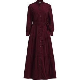 LANDS' END Feincord-Maxikleid mit Stufenrock in Petite-Gr&ouml;&szlig;e, Damen, size: petite, Gr&uuml;n, Baumwolle, by Lands' End