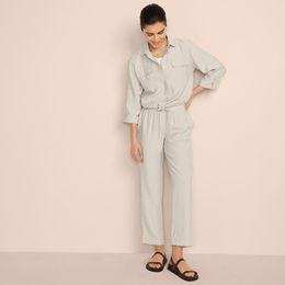 LANDS' END 7/8-Twillhose, Damen, size: regular, Beige, Polyester/Viskose, by Lands' End