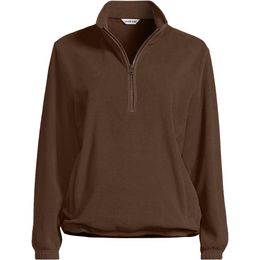 LANDS' END Anyweather Fleece-Pullover mit Rei&szlig;verschluss f&uuml;r Damen, Damen, size: regular, Braun, Polyester, by Lands' End