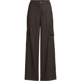 LANDS' END Cargohose aus weichem Twill f&uuml;r Damen, Damen, size: regular, Braun, Viskose/Polyester-Mischung, by Lands' End