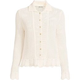 LANDS' END Cardigan in H&auml;kel-Optik f&uuml;r Damen in Petite-Gr&ouml;&szlig;e, Damen, size: petite, Elfenbein, by Lands' End
