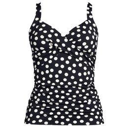 LANDS' END Tankinitop CHLORRESISTENT mit V-Ausschnitt f&uuml;r Damen in D-Cup, Damen, size: regular, Schwarz, Nylon-Mischung, by Lands' End