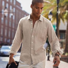 LANDS' END Premium Reinleinen-Hemd f&uuml;r Herren, Herren, size: regular, Gr&uuml;n, Leinen, by Lands' End