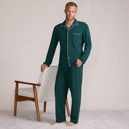 LANDS' END Jersey-Pyjamaset f&uuml;r Herren, Herren, size: regular, Gr&uuml;n, Elasthan/Baumwoll-Mischung, by Lands' End