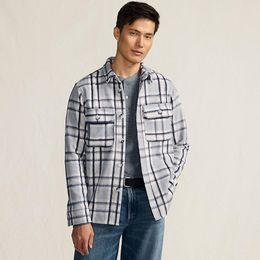 LANDS' END Karierte Hemdjacke f&uuml;r Herren, Herren, size: regular, Blau, by Lands' End