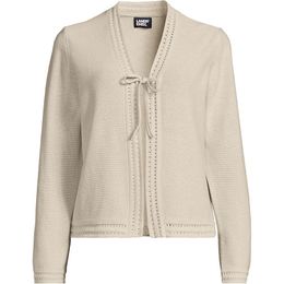 LANDS' END Cardigan aus Leinenmix zum Binden f&uuml;r Damen, Damen, size: regular, Elfenbein, Baumwolle/Leinen, by Lands' End