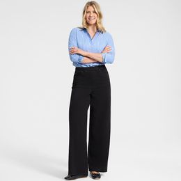 LANDS' END Starfish High Waist Jeans mit weitem Bein in Petite-Gr&ouml;&szlig;e, Damen, size: petite, Schwarz, Baumwoll-Mischung/Polyester-Mischung, by Lands' End