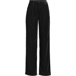 LANDS' END Samthose mit weitem Bein f&uuml;r Damen, Damen, size: regular, Schwarz, Polyester, by Lands' End
