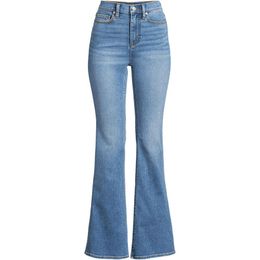 LANDS' END Skinny Fit Recover Schlagjeans High Waist in Plus-Gr&ouml;&szlig;e, Damen, size: plus, Blau, Baumwolle/Elasthan/Polyester, by Lands' End