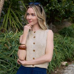 LANDS' END Soft Ease Gekn&ouml;pftes Top aus Leinenmix, Damen, size: regular, Elfenbein, Baumwolle/Leinen/Nylon, by Lands' End