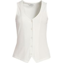 LANDS' END &Auml;rmellose Feinstrick-Weste f&uuml;r Damen in Plus-Gr&ouml;&szlig;e, Damen, size: plus, Elfenbein, Elasthan/Viskose/Polyester-Mischung, by Lands' End