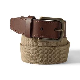 LANDS' END Stretch-G&uuml;rtel f&uuml;r Herren, Herren, size: regular, Beige, Gummi/Polyester-Mischung, by Lands' End
