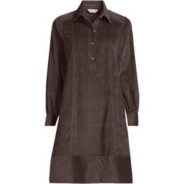 LANDS' END Breitcord-Hemdkleid f&uuml;r Damen in Petite-Gr&ouml;&szlig;e, Damen, size: petite, Braun, Baumwolle, by Lands' End