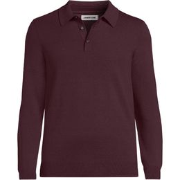 LANDS' END Feinstrick-Polopullover aus reiner Baumwolle, Herren, size: regular, Rot, Baumwolle, by Lands' End