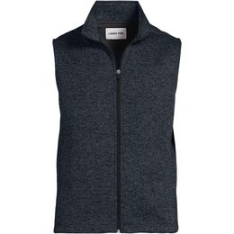 LANDS' END Unisex Strickfleece-Weste mit Rei&szlig;verschluss, Herren, size: regular, Schwarz, Polyester, by Lands' End