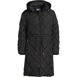 LANDS' END Steppmantel mit geraffter Taille f&uuml;r Damen, Damen, size: regular, Schwarz, by Lands' End