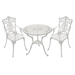 DEGAMO Bistroset Jugendstil 3-teilig, Aluguss weiss