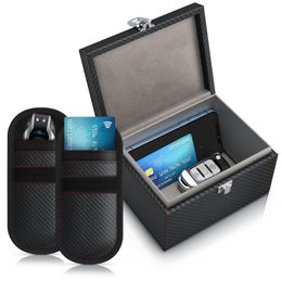 Aplic Schl&uuml;sseltasche NFC / RFID Schutzbox, Keyless Go Schutz Box, Autoschl&uuml;ssel Abschirmung (3-tlg), inkl. 2 x Schl&uuml;sselstaschen, SafeBox, Kartentresor, Signal Blocking